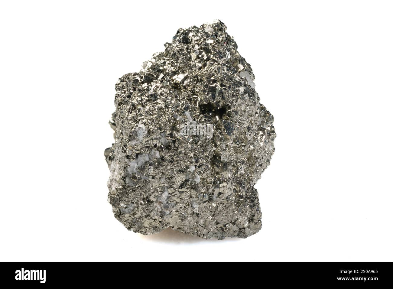 Natural Pyrite Crystal Formation on White Background Stock Photo - Alamy