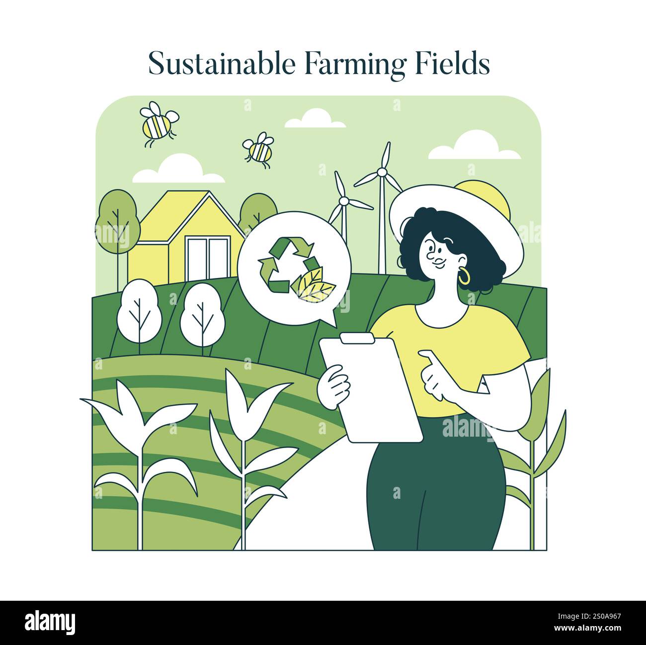 Sustainable practices recycling woman Stock Vector Images - Alamy