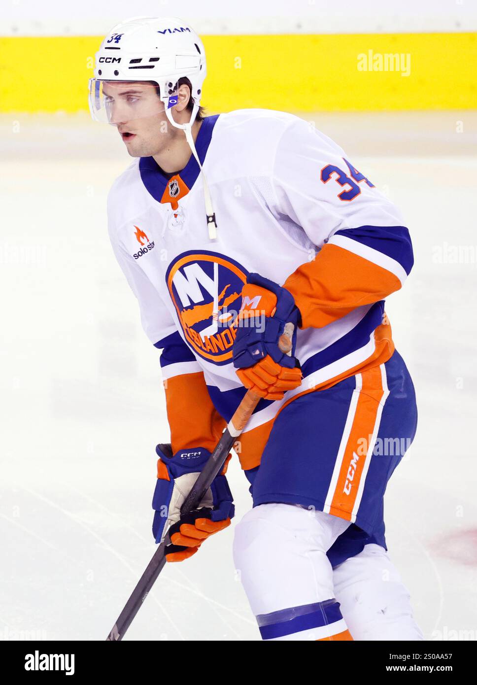 Profile photo on New York Islanders D Grant Hutton during an NHL ...