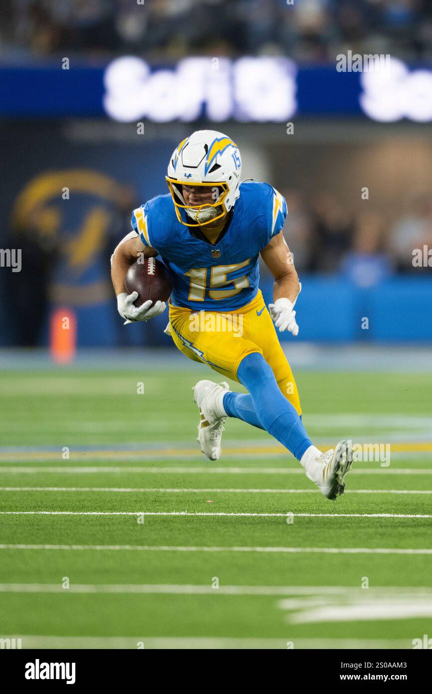 Los Angeles Chargers wide receiver Ladd McConkey (15) runs with the ...