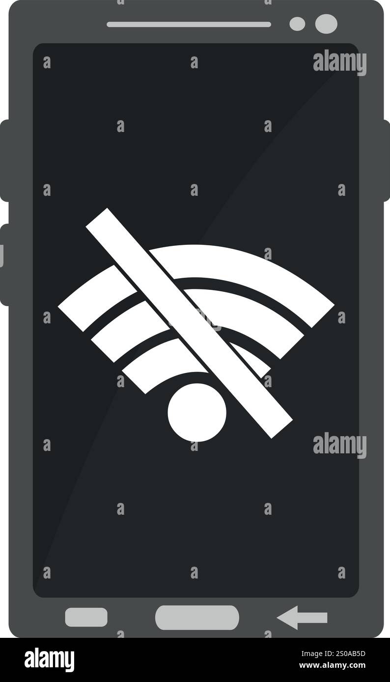 vector illustration mobile phone and no wifi signal symbol Stock Vector ...