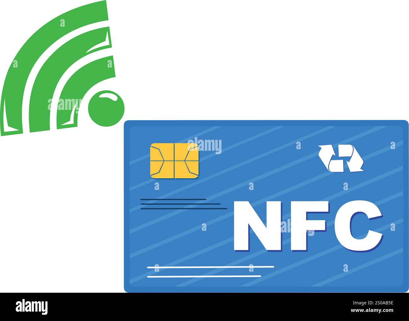 vector illustration card and NFC transfer signal Stock Vector Image ...