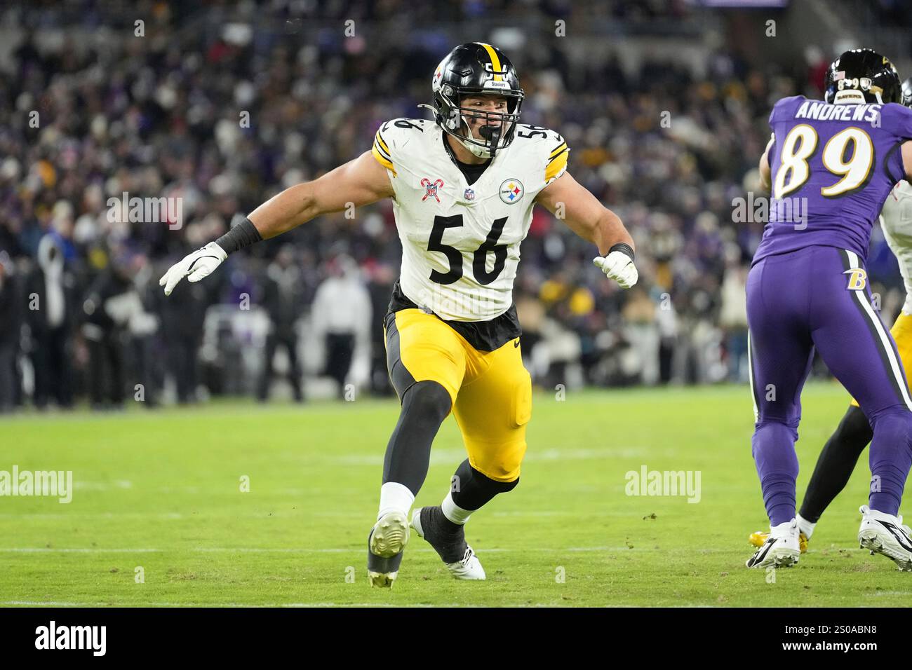 Pittsburgh Steelers linebacker Alex Highsmith (56) rushes the passer ...