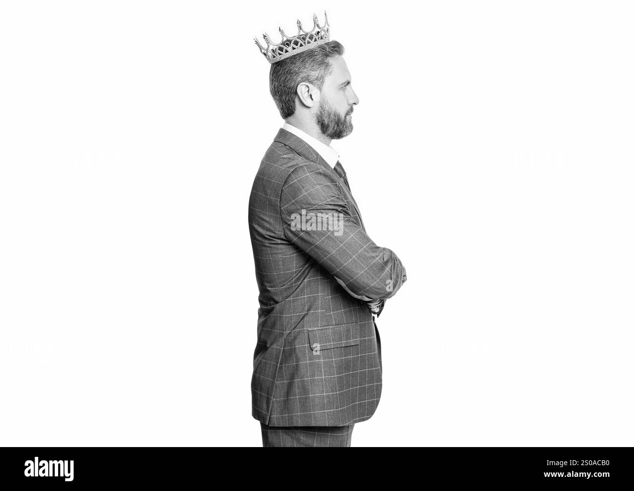 Business leader man in crown. Big boss. Business success and leadership ...