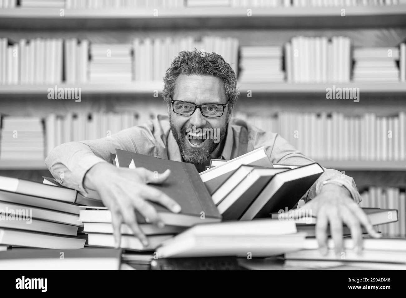 back to school. university education with book. school teacher loves ...