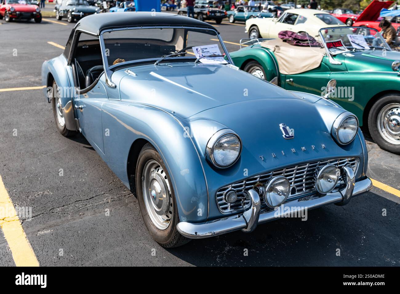 Chicago, Illinois, USA - September 08, 2024: Triumph tr3 retro car ...