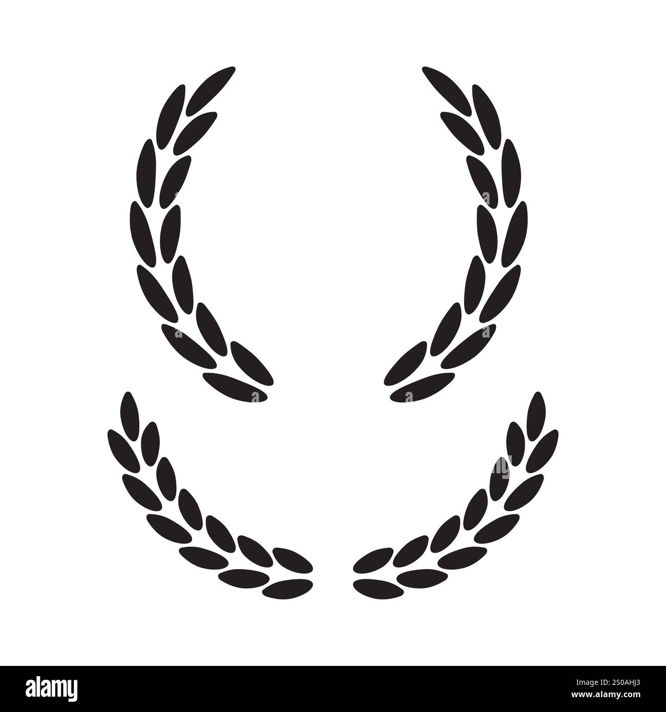Laurel wreath icon. Victory symbol vector. Black award emblem. Classic ...