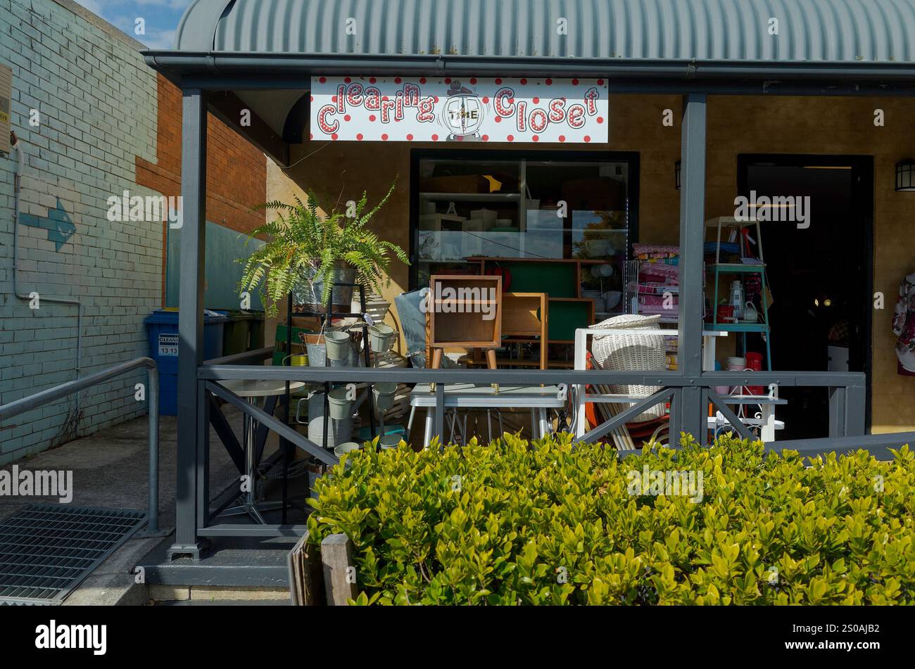 The exterior of a vintage shop in Glenbrook, Blue Mountains, showcasing ...