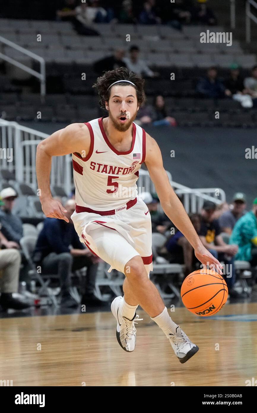 Stanford guard Benny Gealer (5) during an NCAA college basketball game ...