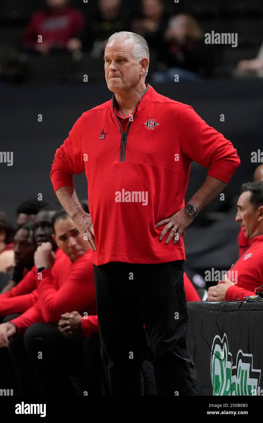 San Diego State head coach Brian Dutcher during an NCAA college ...