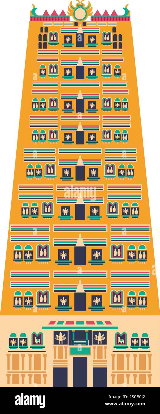 meenakshi temple building Stock Vector Image & Art - Alamy