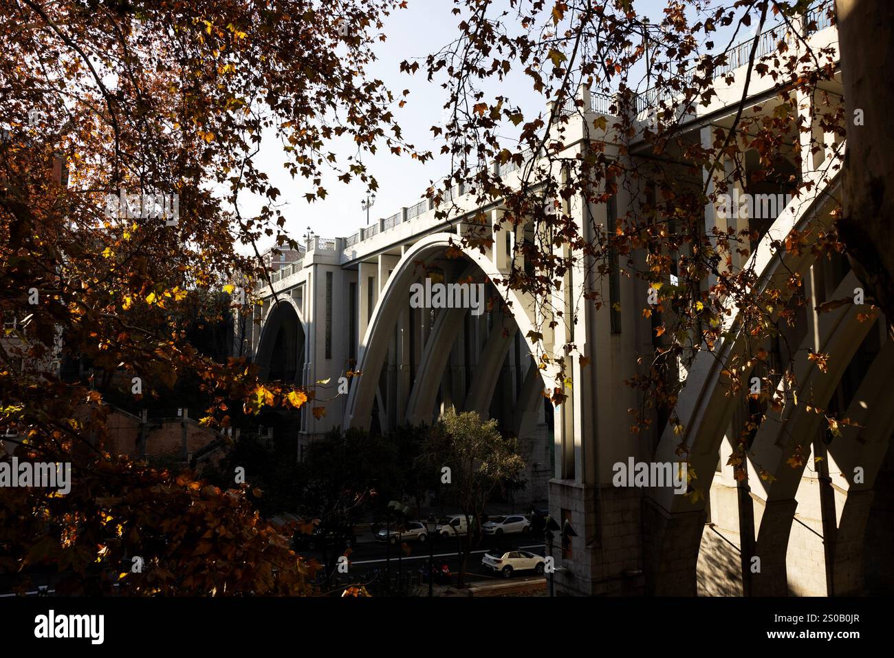 The Viaduct of Segovia, a famous and historic bridge in Madrid, Spain ...