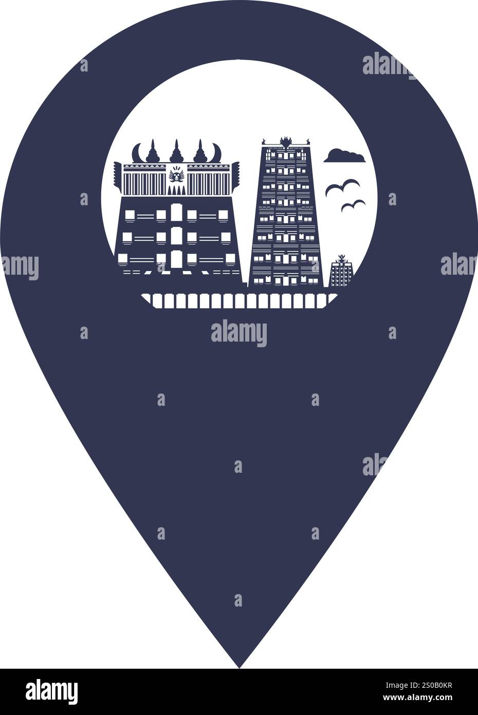 meenakshi temple location Stock Vector Image & Art - Alamy
