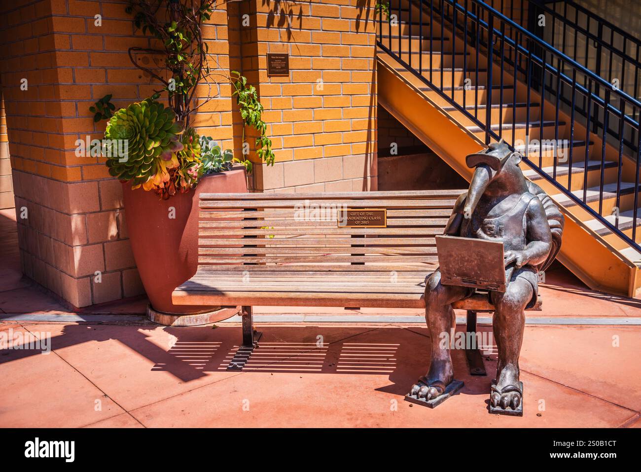 Irvine CA USA - August 10, 2017: Bronze statue of Peter the Anteater ...