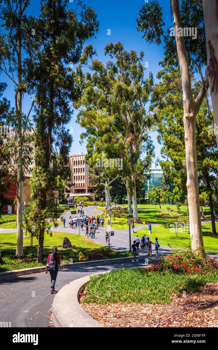 Irvine CA USA - August 10, 2017: College walk to engineering building ...