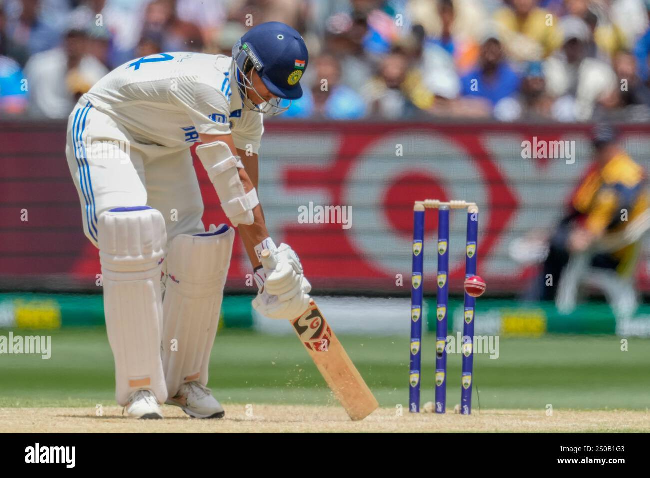 India's Yashasvi Jaiswal bats during play on the second day of the ...