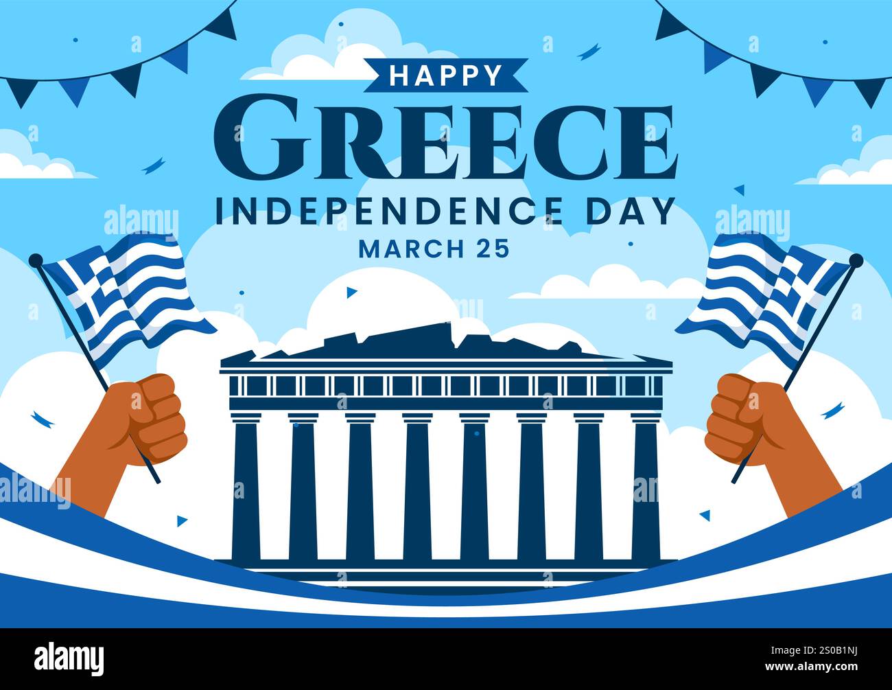 Happy Greece Independence Day Vector Illustration on March 25th ...