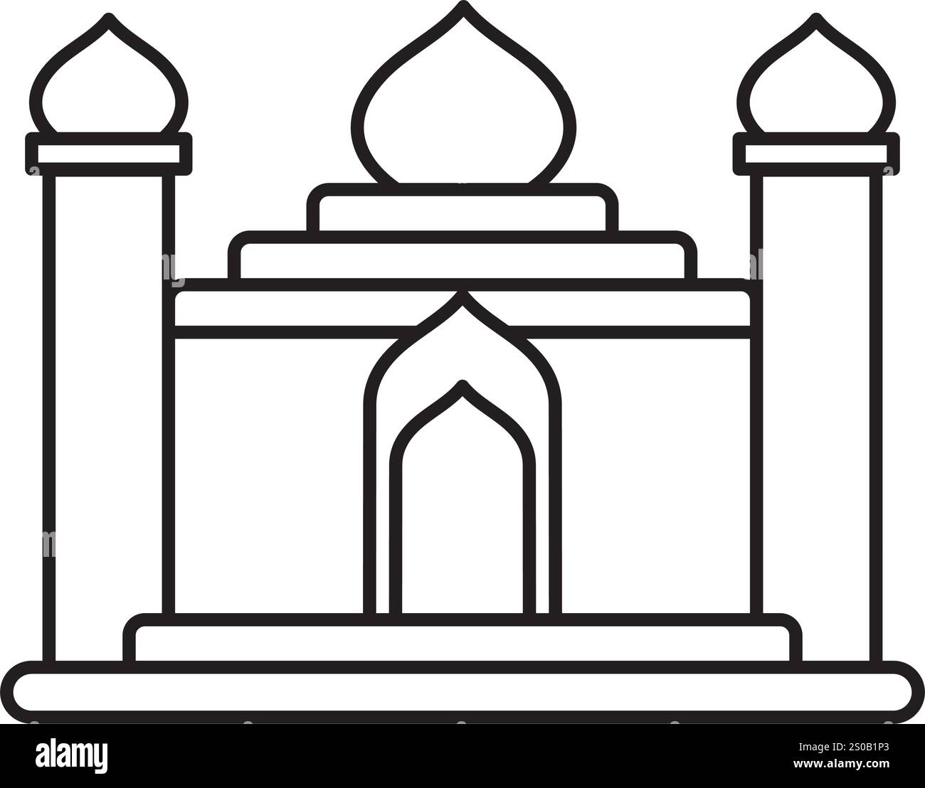 Temple icon indian architecture design Black and White Stock Photos ...