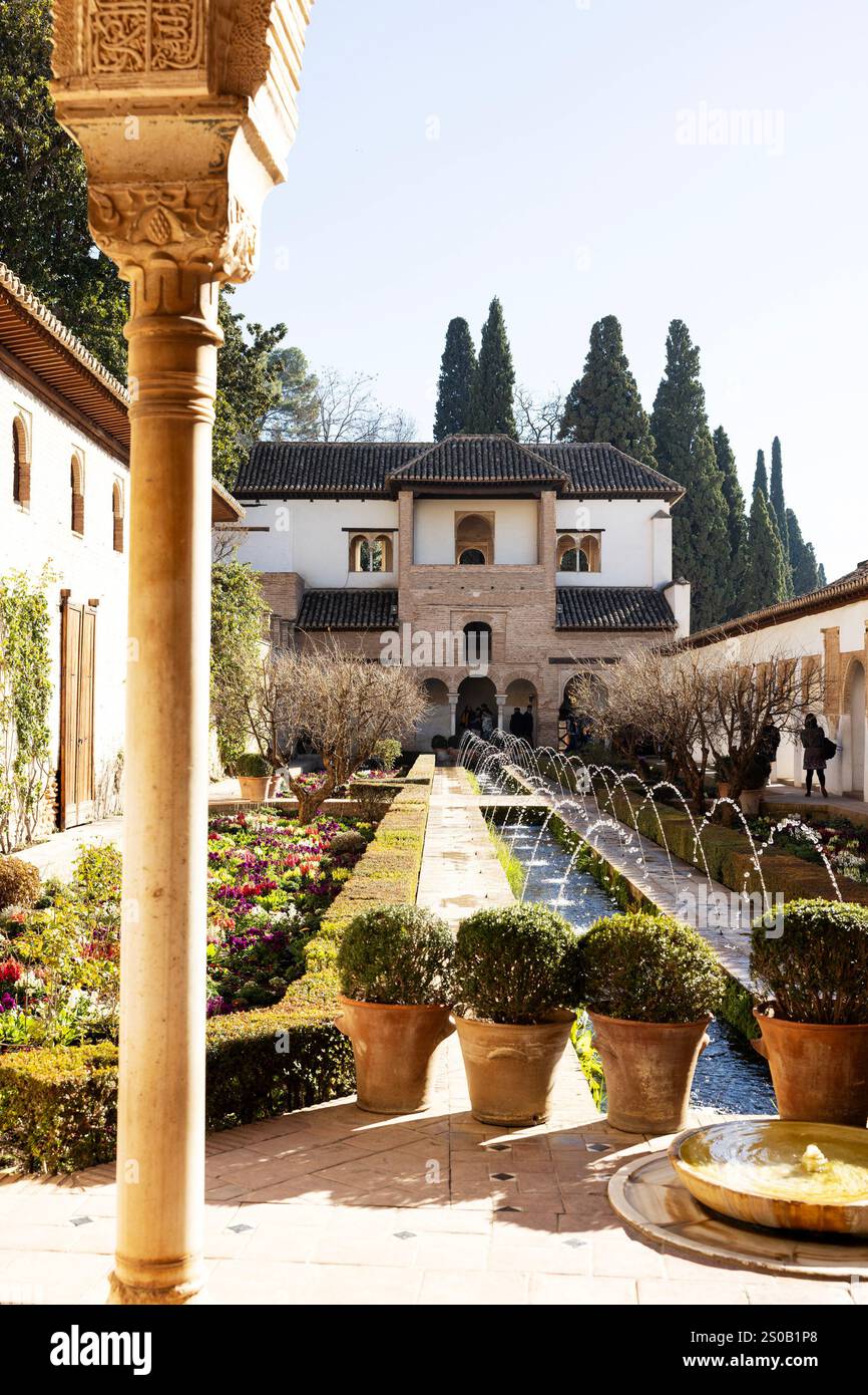 Formal garden with fountains (The Court of the Water Channel) at the ...