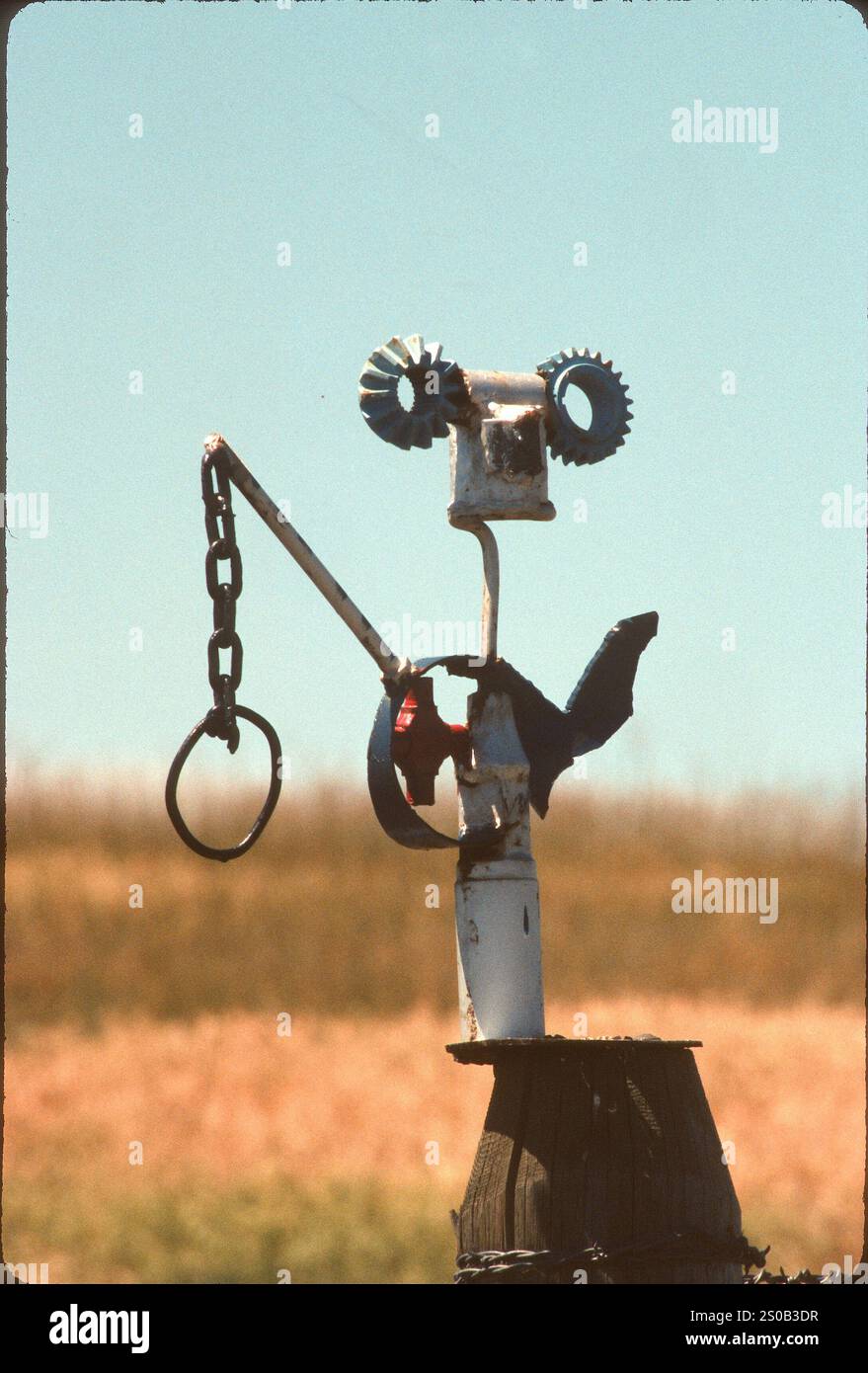 Junkyard art, untitled piece by WCH. Looks like a knight with chain ...