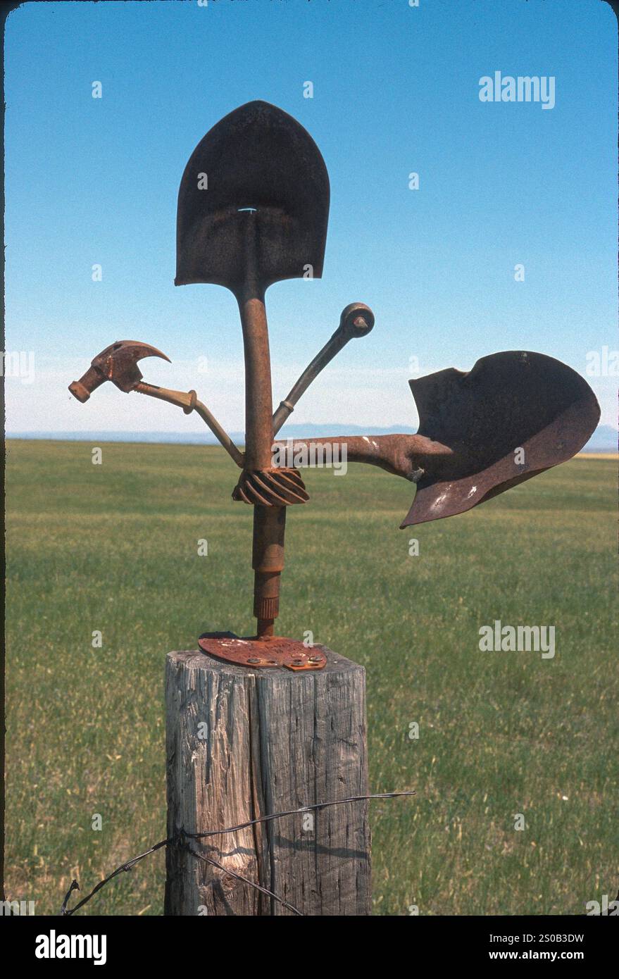 Junkyard art titled “With Scarce Suppressed Rage” by WCH. Labeled #19 ...