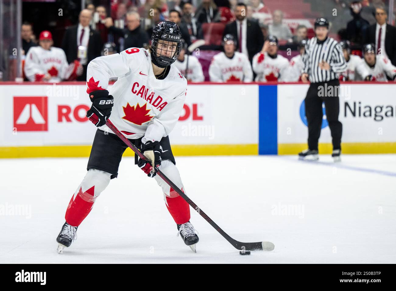 Gavin McKenna of, Canada. , . during the 2025 IIHF World Junior Championship game between ...