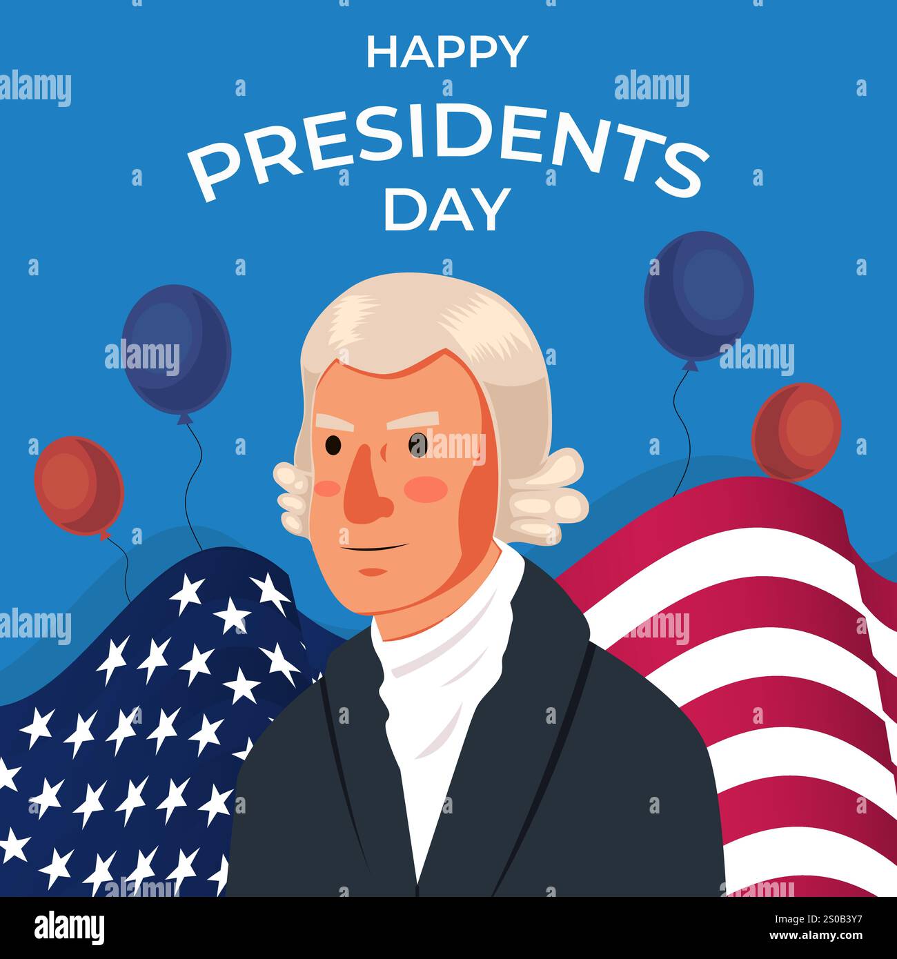 illustration for celebrate presidents day in flat design Stock Vector ...