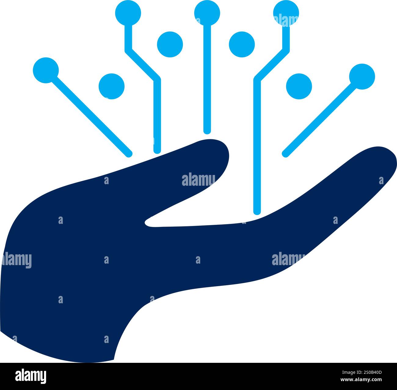 hand and ai circuit Stock Vector Image & Art - Alamy