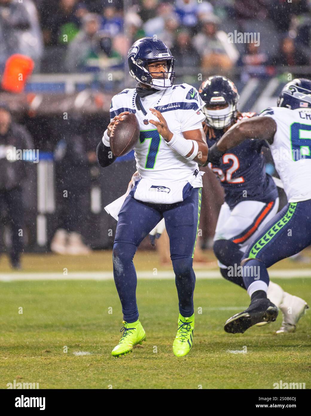 Seattle Seahawks quarterback Geno Smith (7) throws the ball during an ...
