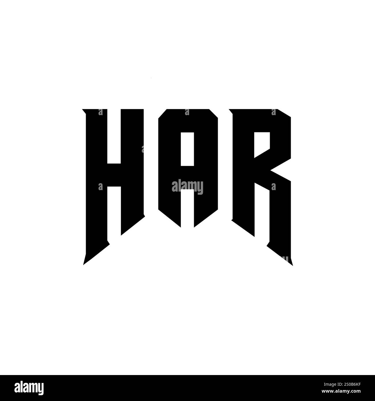 HAR letter logo design for technology company. HAR logo design black ...
