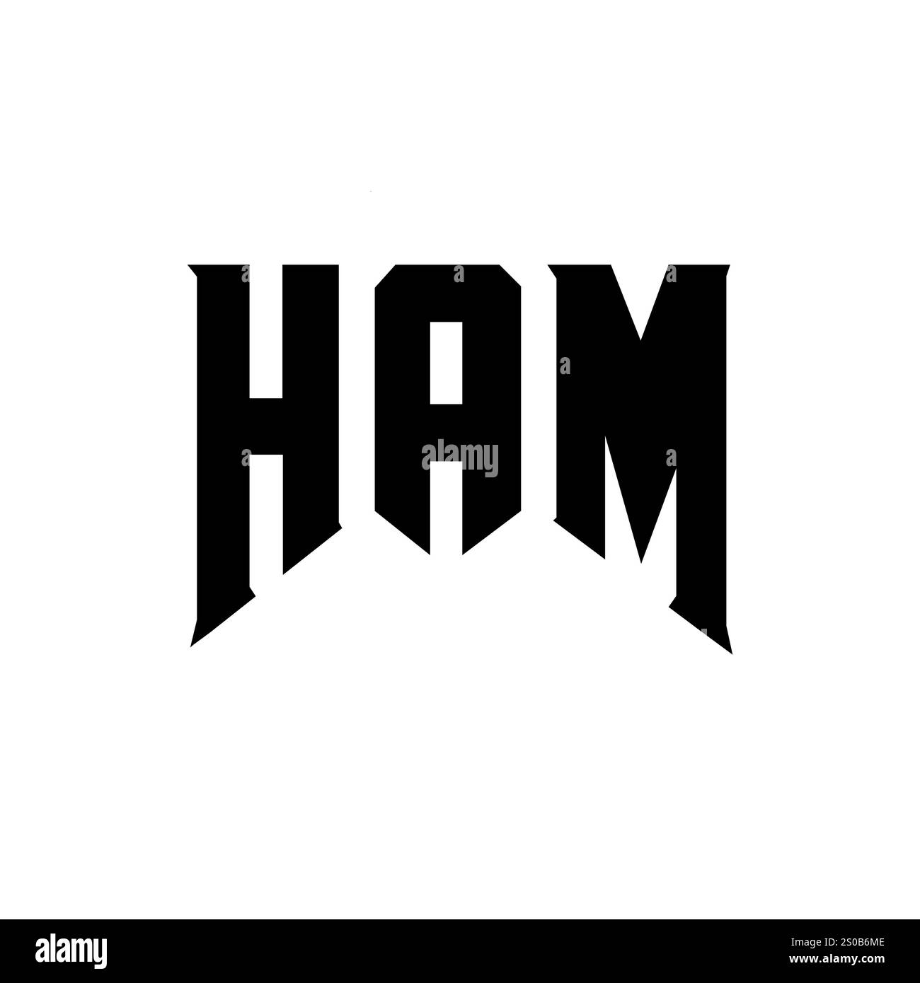 HAM letter logo design for technology company. HAM logo design black ...