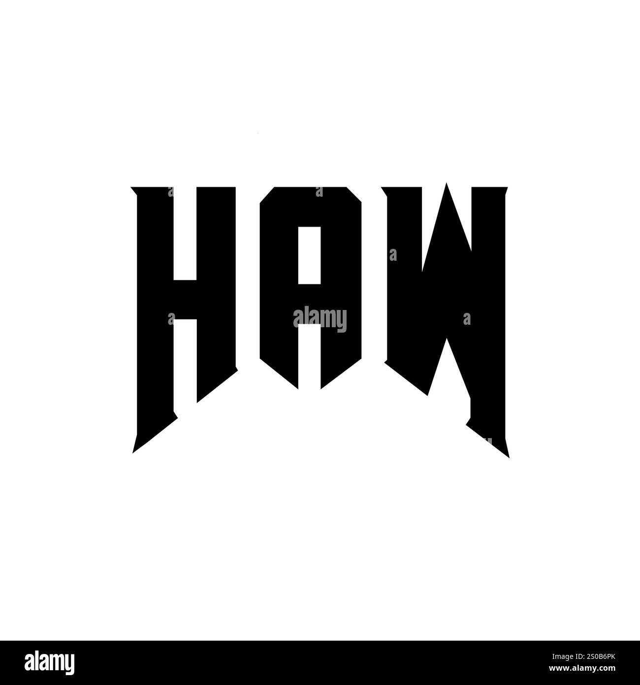 HAW letter logo design for technology company. HAW logo design black ...