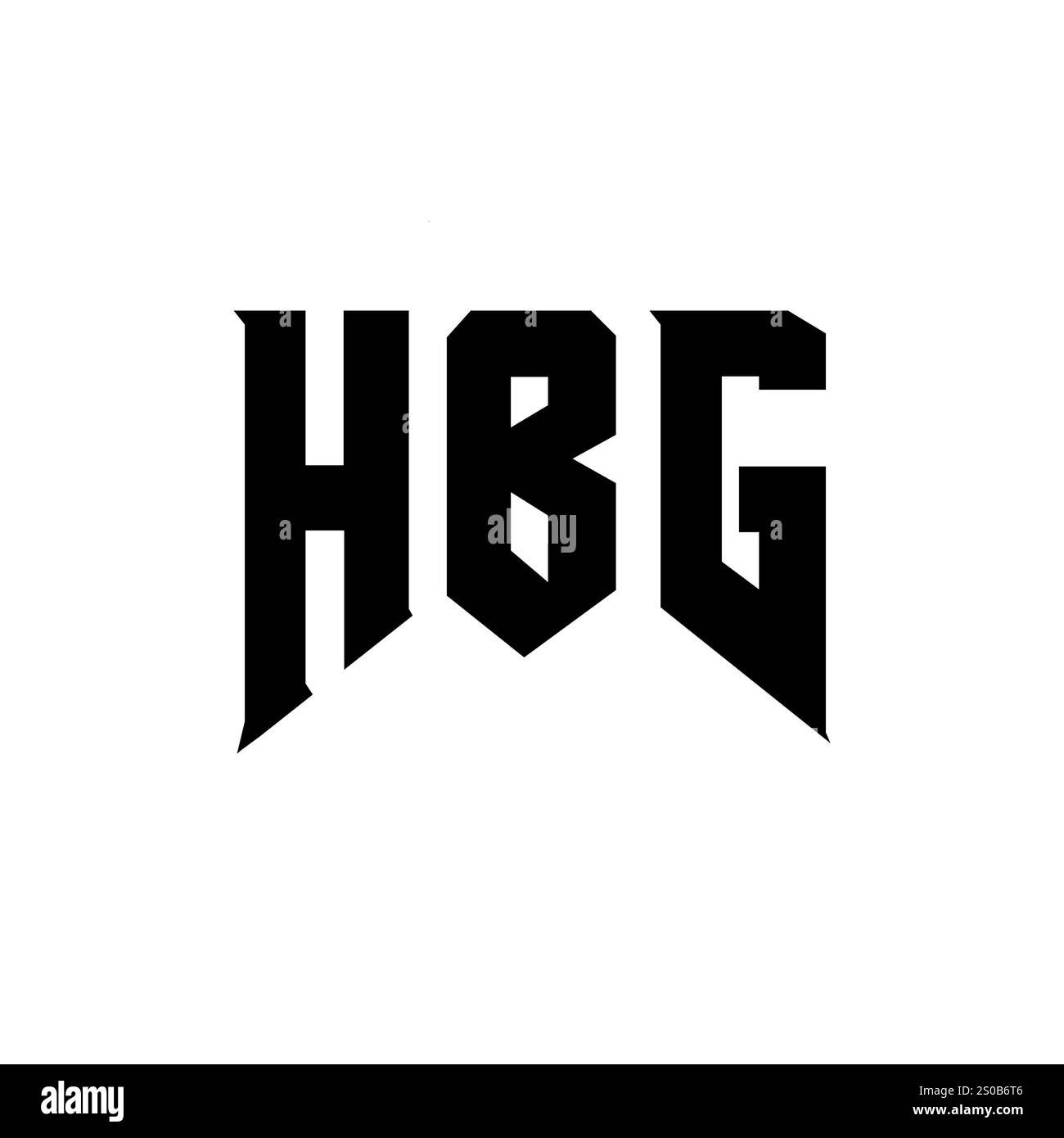 HBG letter logo design for technology company. HBG logo design black and white color combination ...