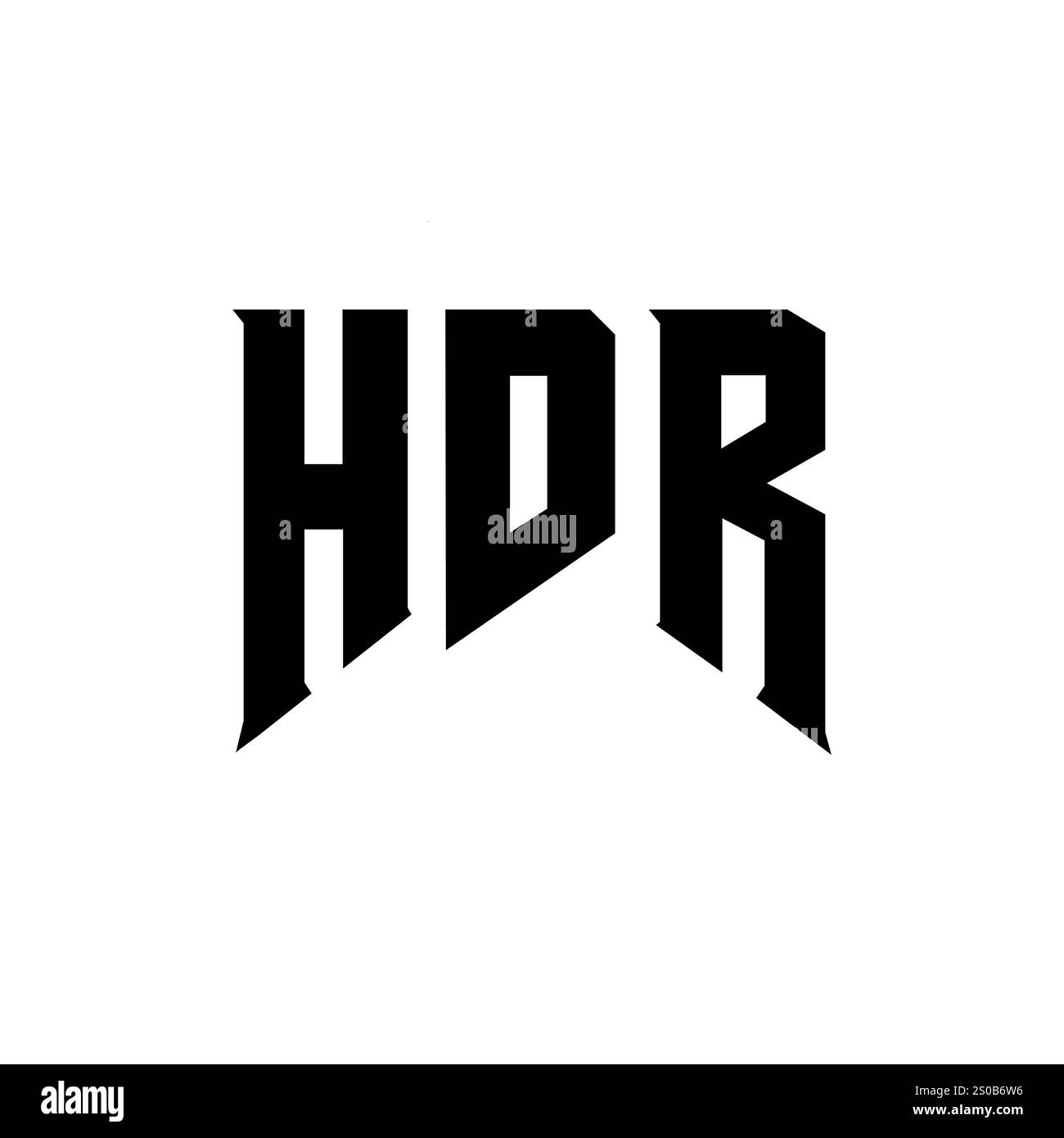 HDR letter logo design for technology company. HDR logo design black and white color combination ...