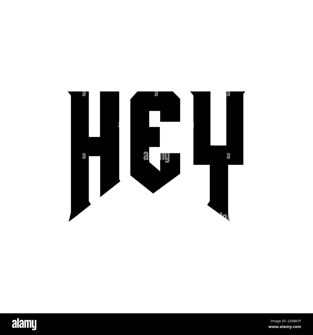 Hey logo design Black and White Stock Photos & Images - Alamy