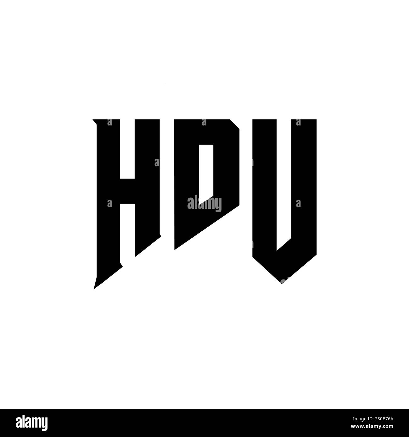 HDU letter logo design for technology company. HDU logo design black and white color combination ...
