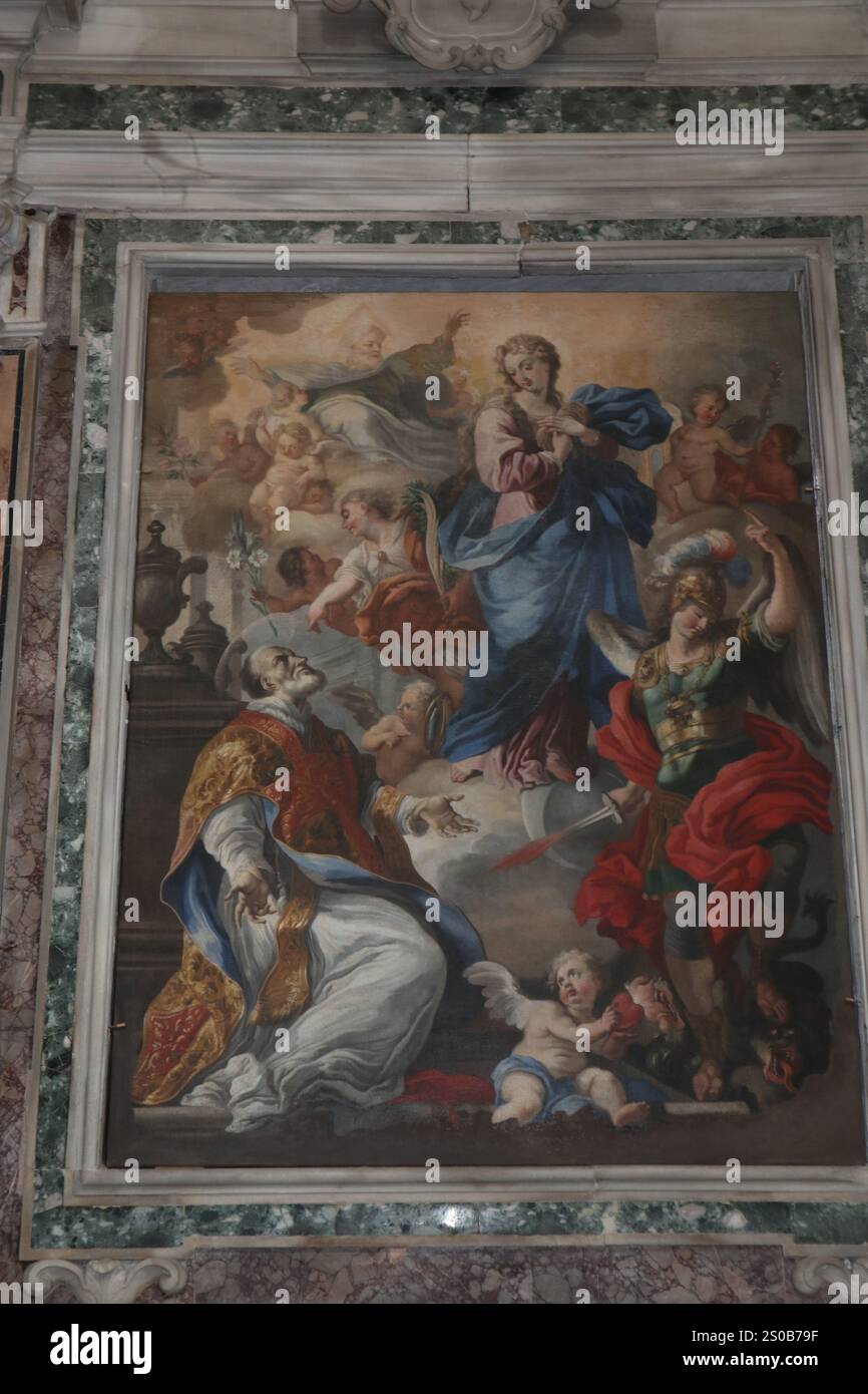 Salerno - Dipinto settecentesco nella Cappella Pinto del Duomo di San ...