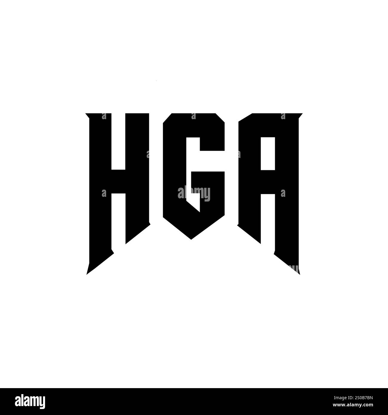 HGA letter logo design for technology company. HGA logo design black and white color combination ...