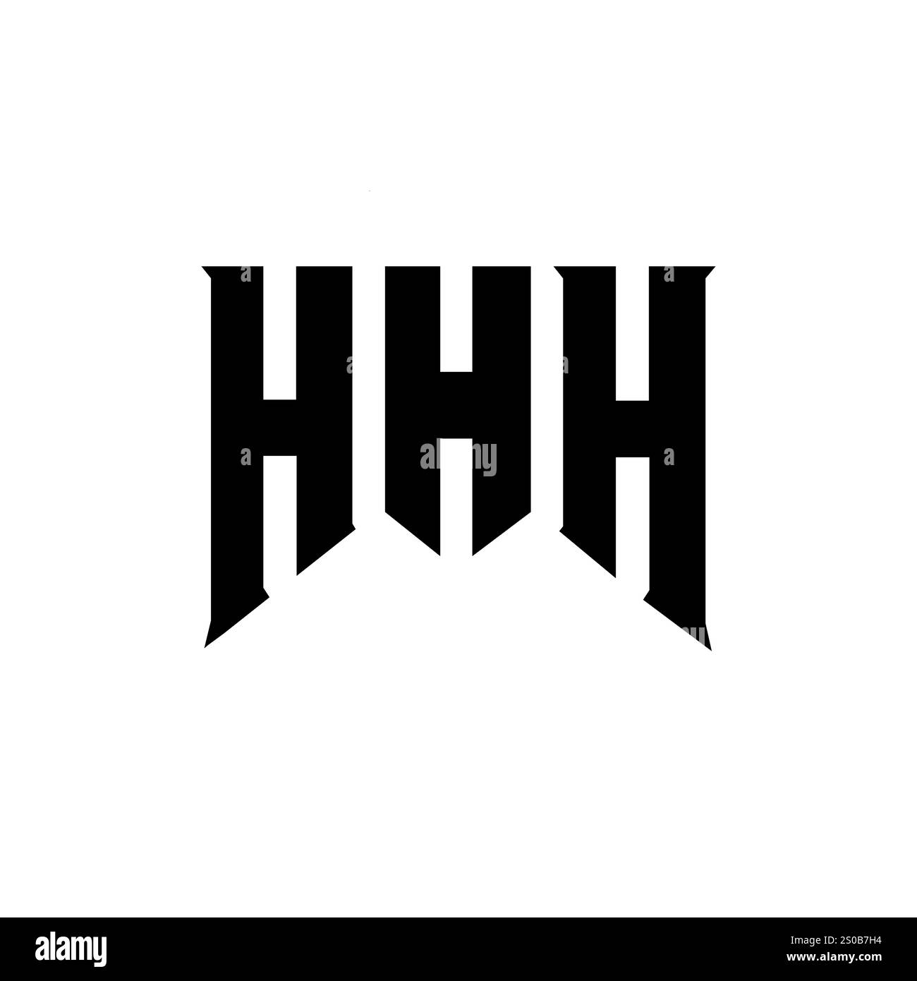 HHH letter logo design for technology company. HHH logo design black and white color combination ...