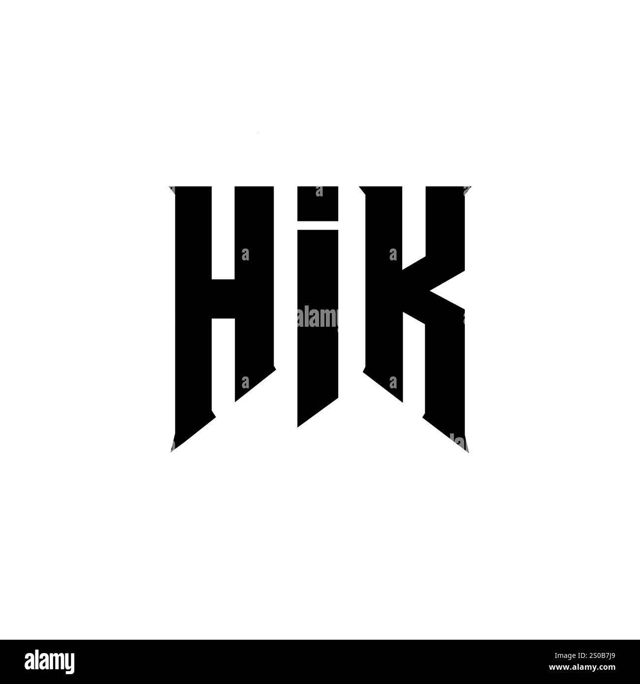 HIK letter logo design for technology company. HIK logo design black and white color combination ...