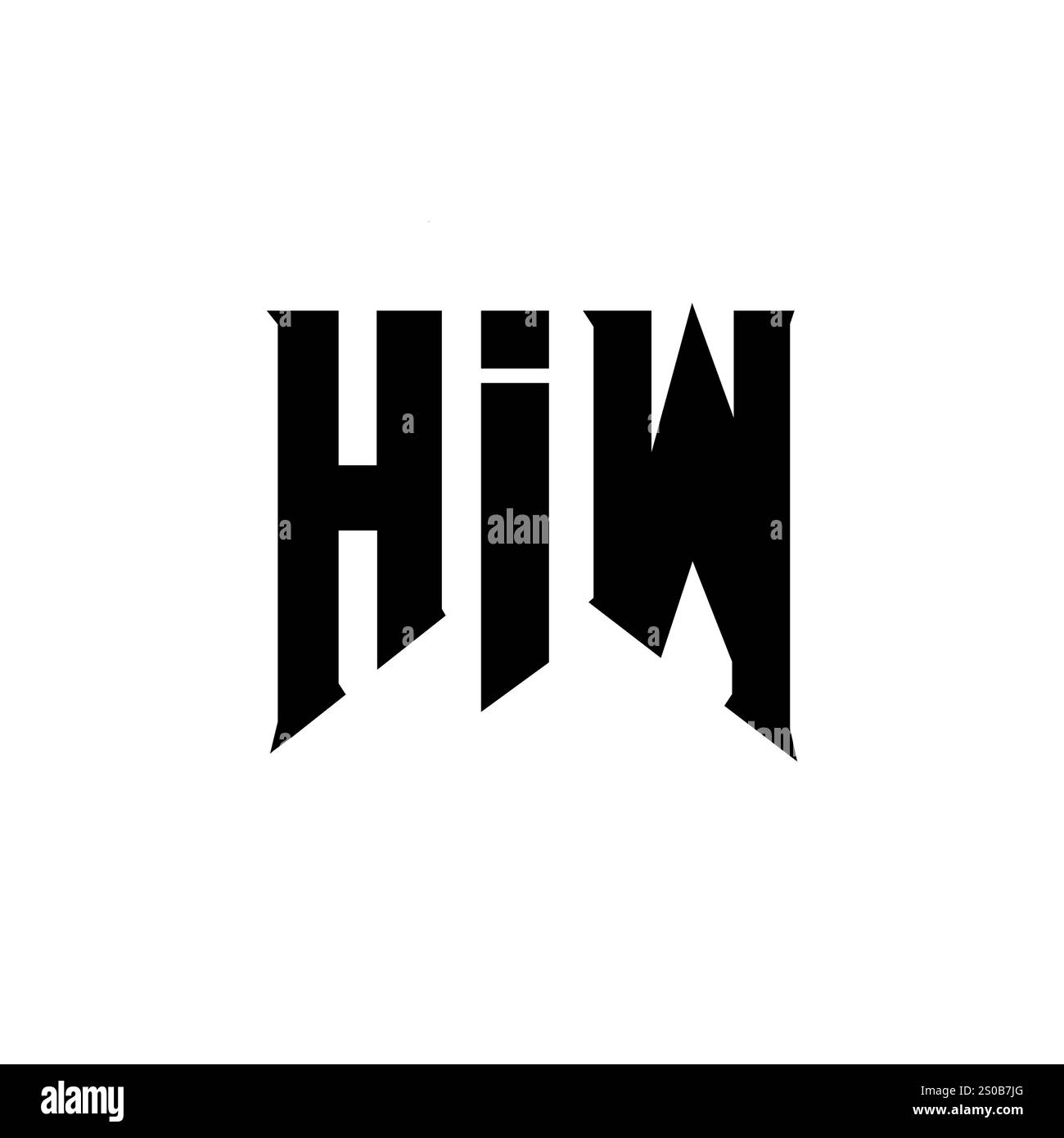 HIW letter logo design for technology company. HIW logo design black ...
