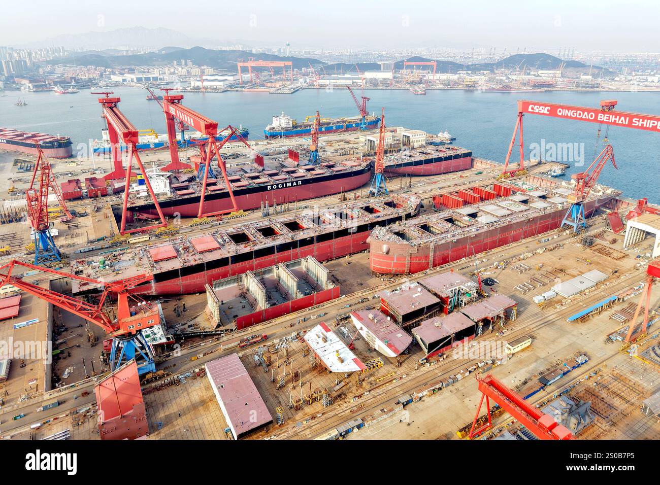 QINGDAO, CHINA - DECEMBER 27, 2024 - A 10,000-ton giant ship is under ...