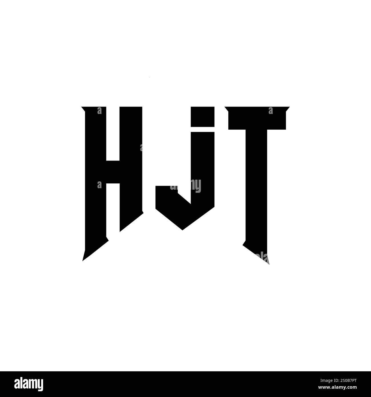 HJT letter logo design for technology company. HJT logo design black and white color combination ...