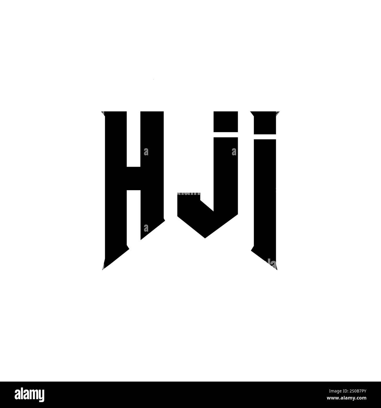 HJI letter logo design for technology company. HJI logo design black and white color combination ...