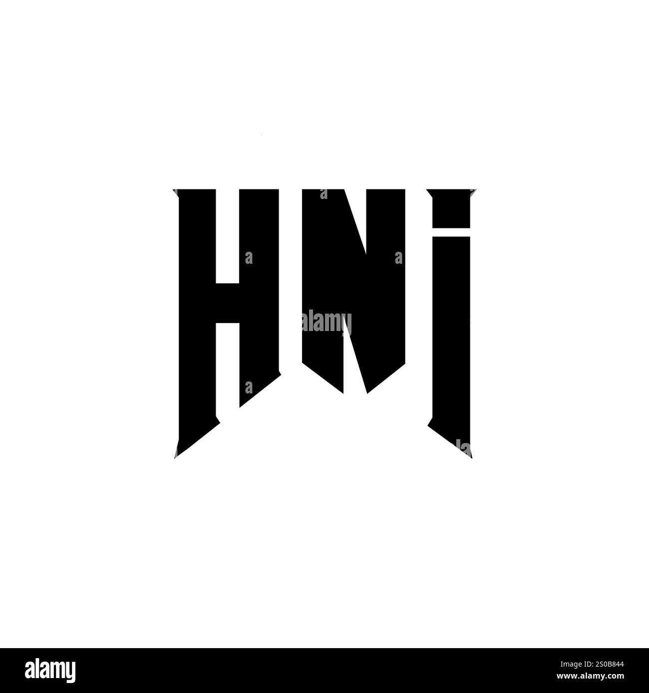HNI letter logo design for technology company. HNI logo design black ...