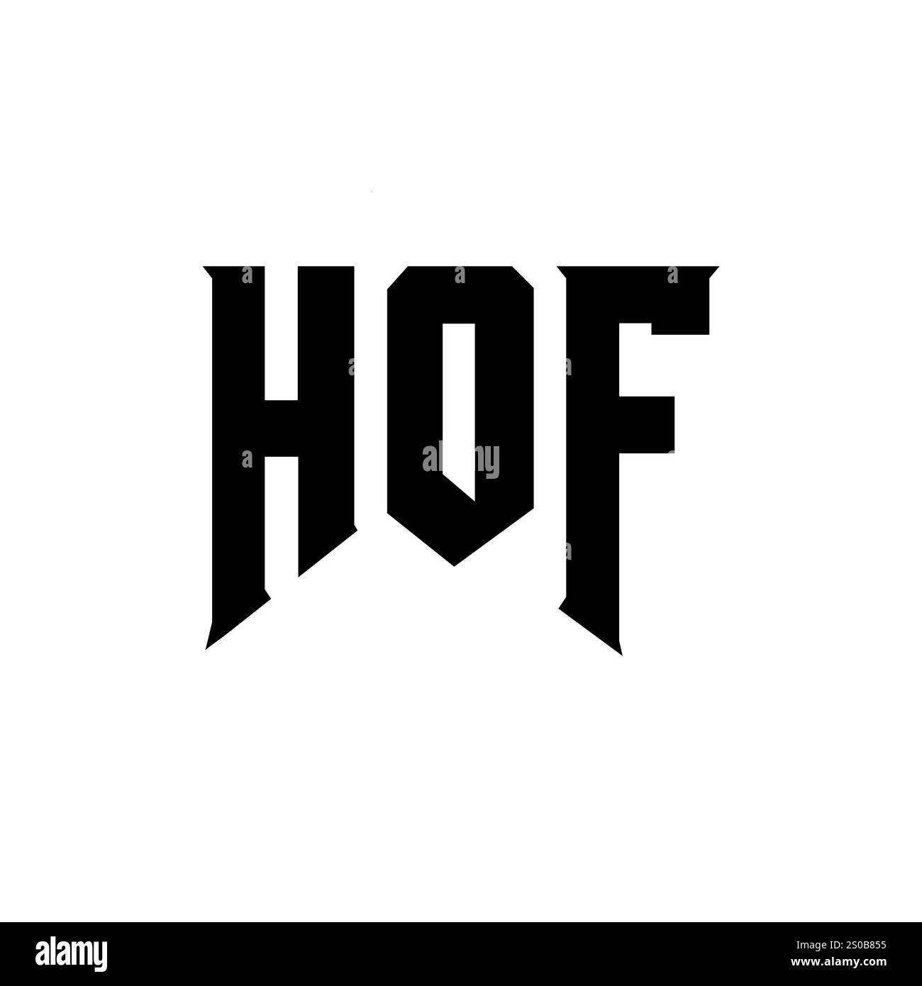 HOF letter logo design for technology company. HOF logo design black ...