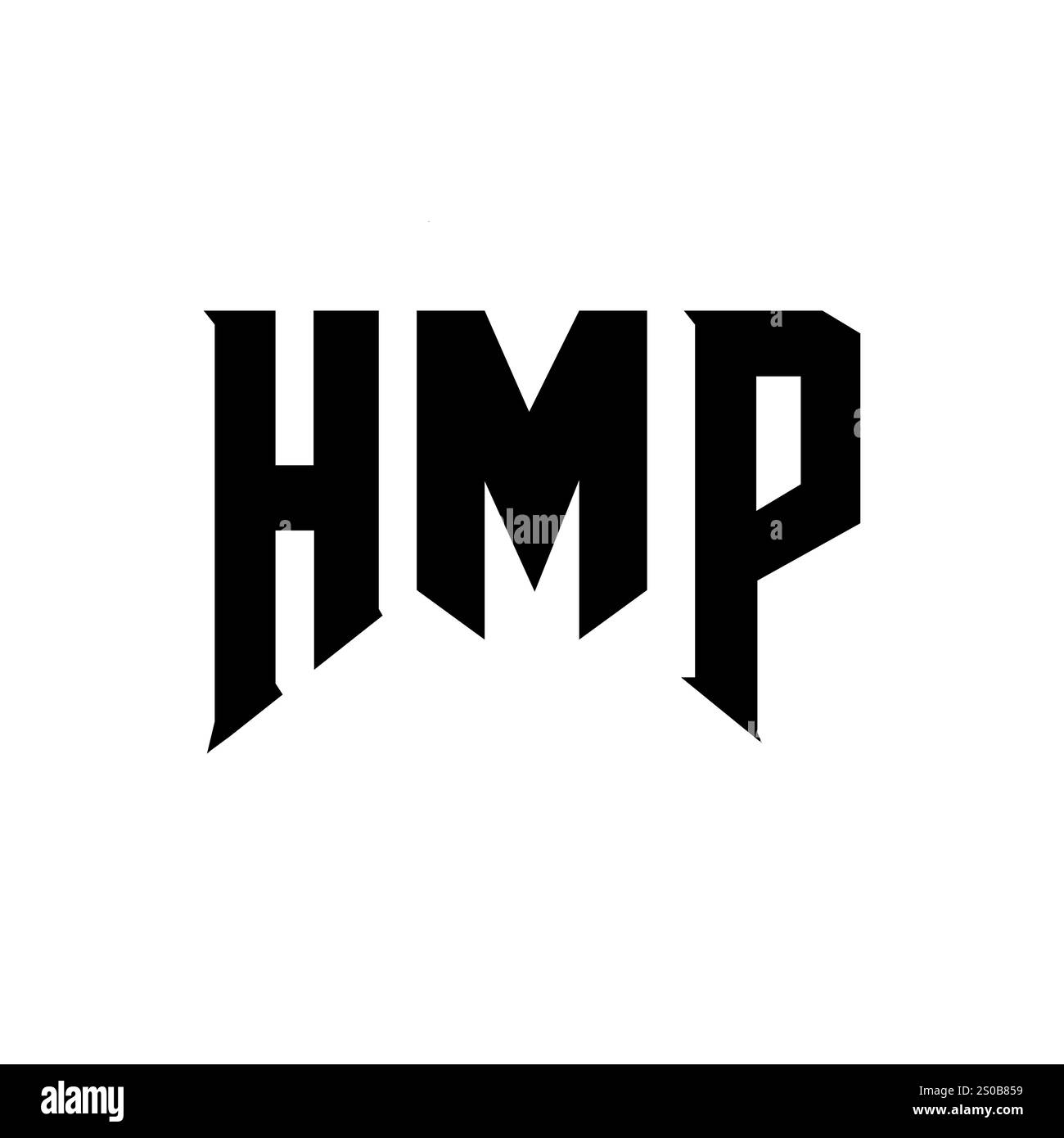 HMP Letter Logo Design For Technology Company HMP Logo Design Black