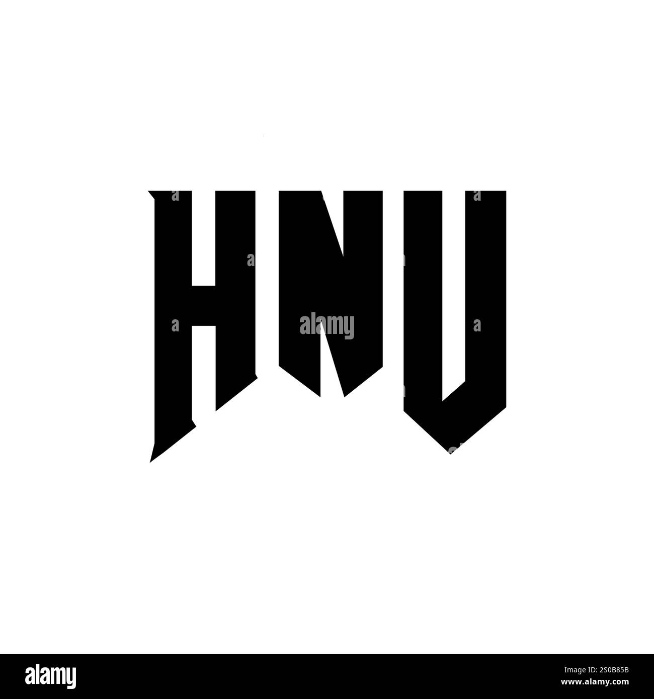 HNU letter logo design for technology company. HNU logo design black ...