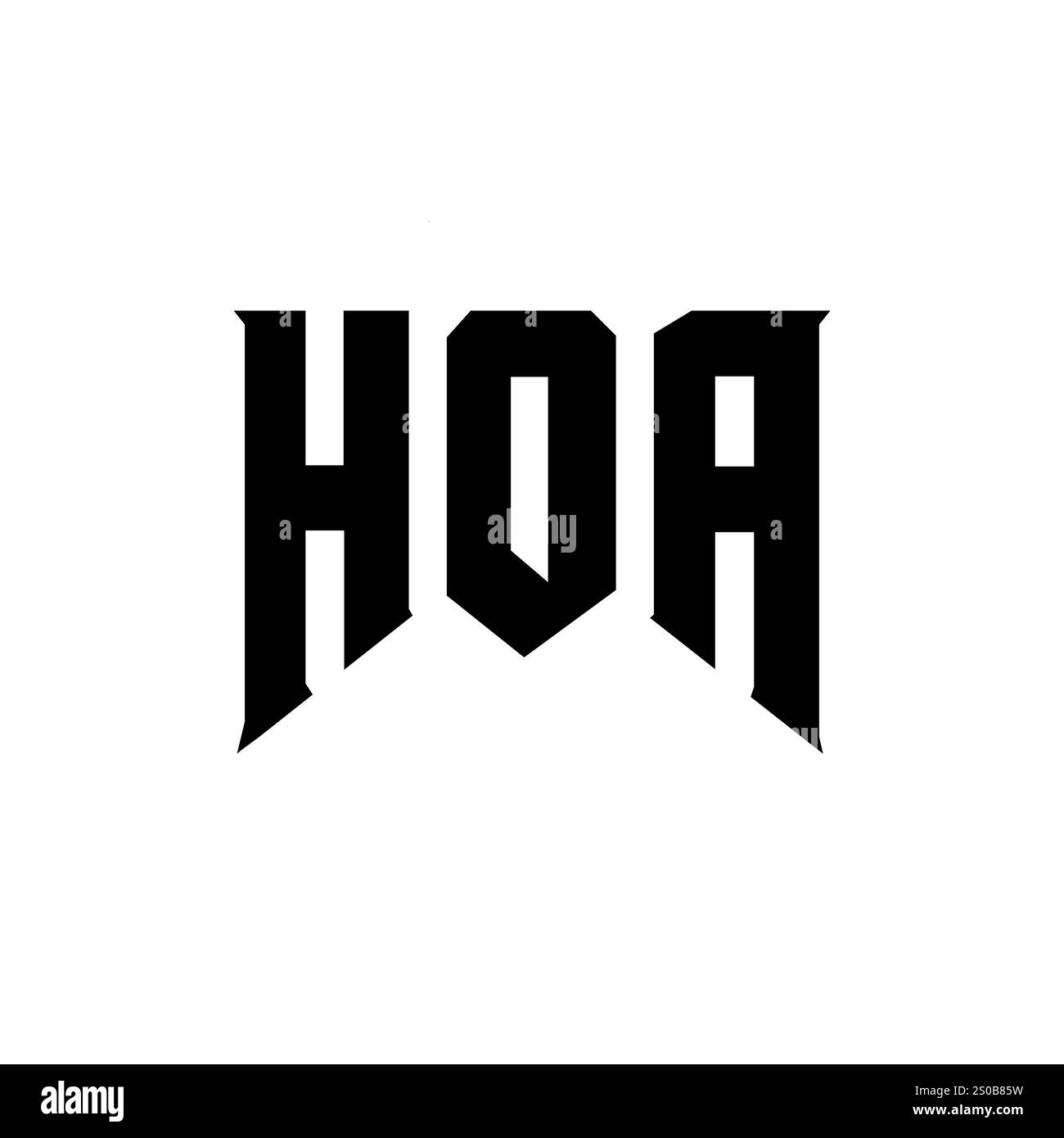 HOA letter logo design for technology company. HOA logo design black ...