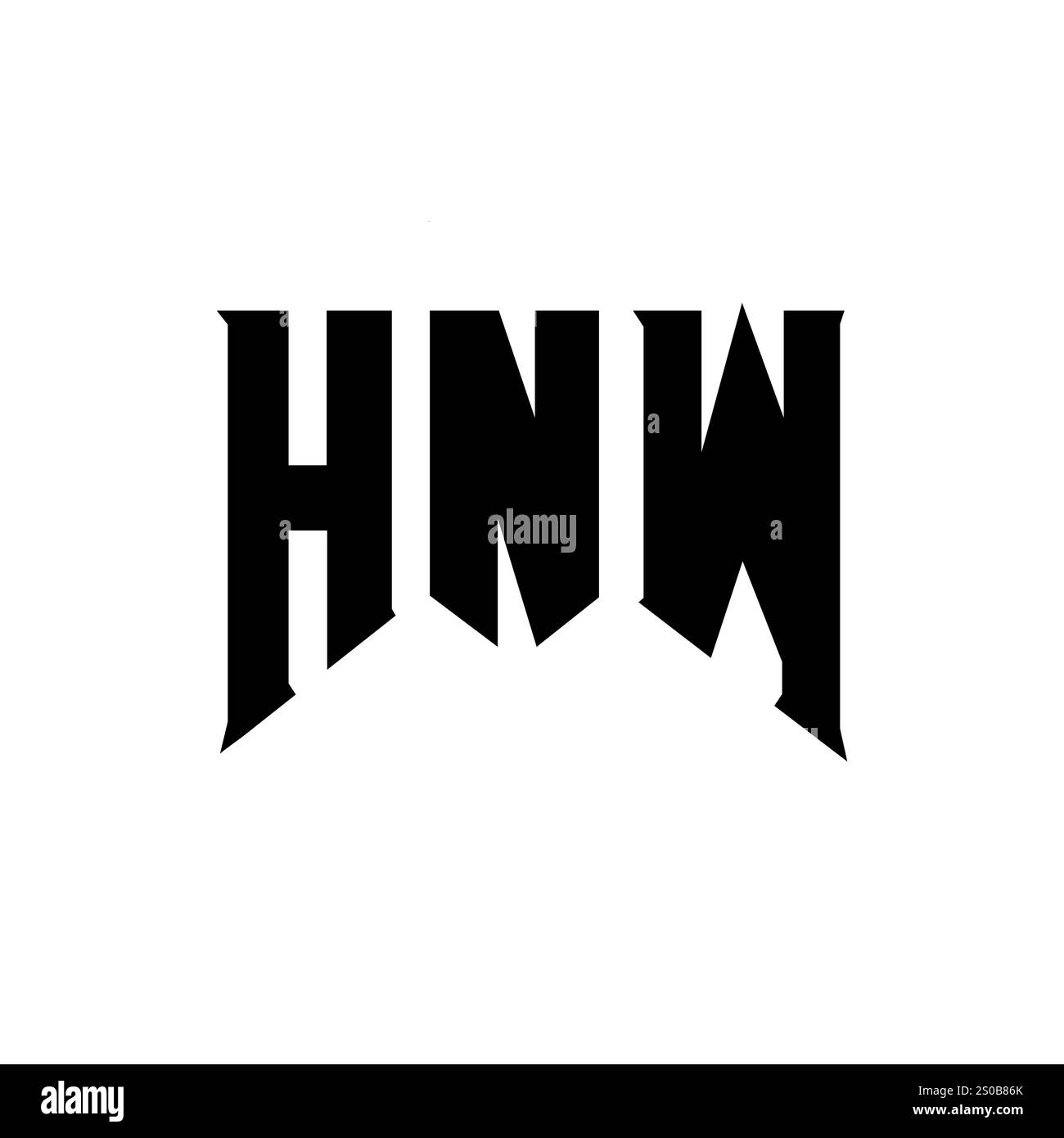 HNW letter logo design for technology company. HNW logo design black ...